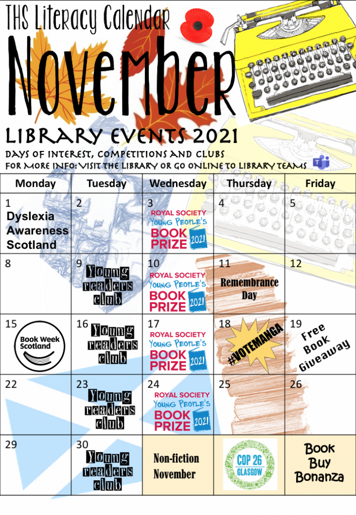 School Library Events November 2021 – Tynecastle High School